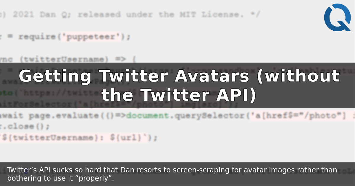 Getting Twitter Avatars (without the Twitter API) – Dan Q