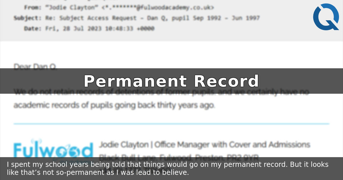 Permanent Record – Dan Q