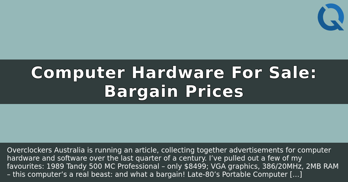 Computer Hardware For Sale: Bargain Prices – Dan Q