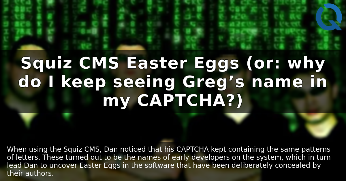 Squiz CMS Easter Eggs (or: why do I keep seeing Greg’s name in my ...