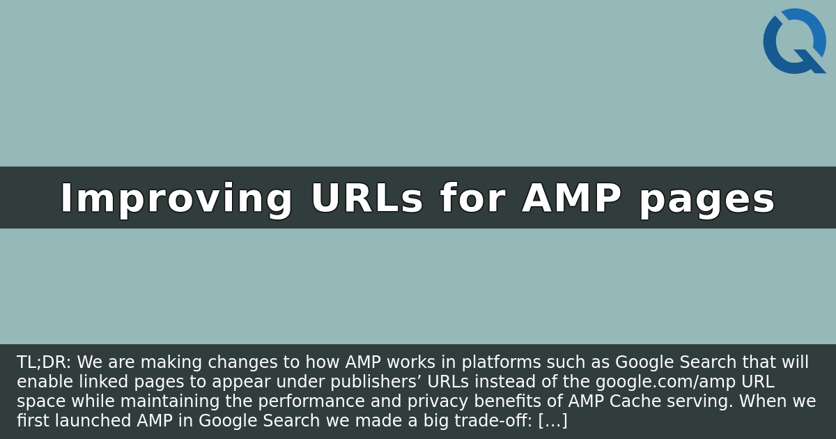 Improving URLs for AMP pages – Dan Q