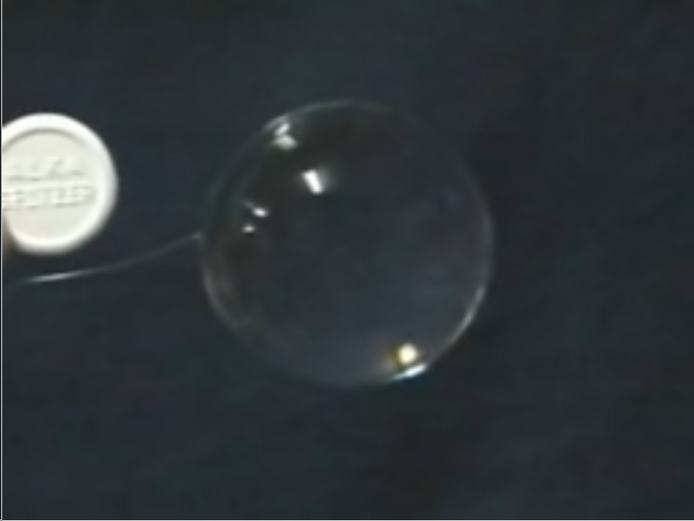 Alka-Seltzer added to spherical water drop in microgravity – Dan Q